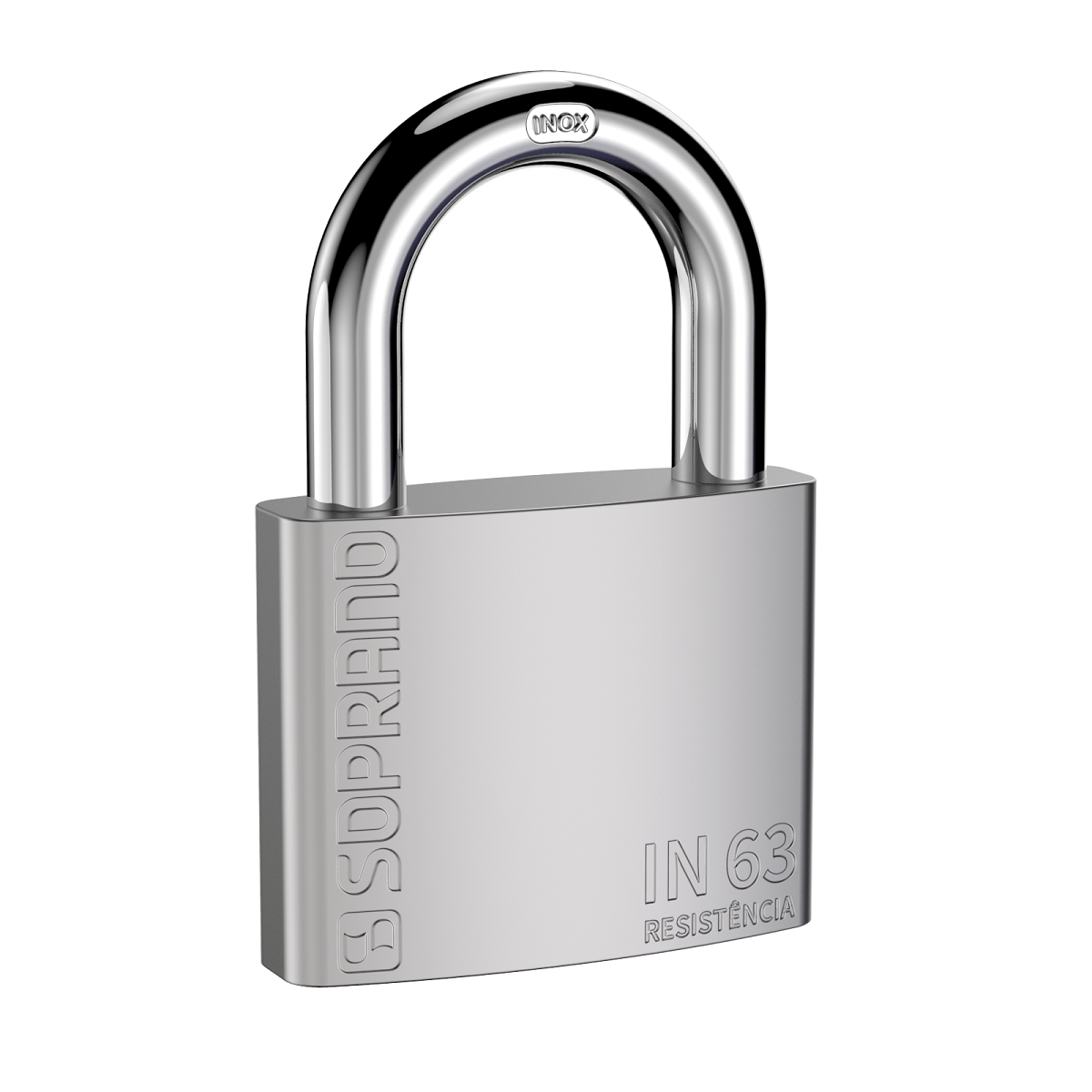 CADEADO DE INOX ESCOVADO IN63 BLISTER - Soprano