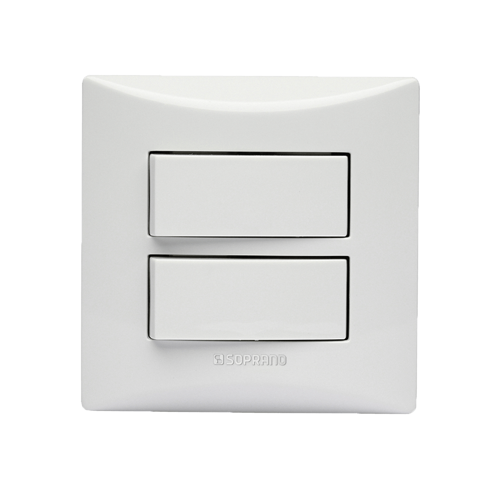 Conjunto 2 Interruptores Simples 10A Branco Sistema S. - Soprano - Soprano